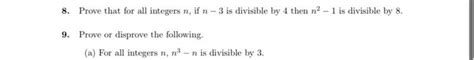 Solved 8 Prove That For All Integers N If N−3 Is Divisible