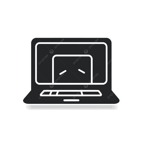 帶有黑屏圖示的筆記型電腦 向量 沒有陰影 小框架居中向量圖案素材免費下載，png，eps和ai素材下載 Pngtree