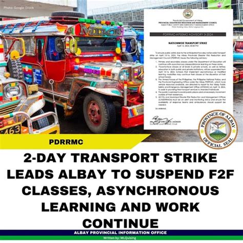Iriga 2 Day Transport Strike Leads Albay To Suspend F2f Classes Asynchronous Learning And Work