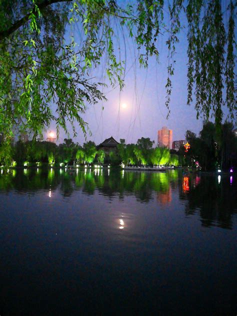 兴庆宫公园美丽西安之月夜