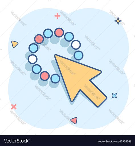 Computer Mouse Cursor Icon In Comic Style Arrow Vector Image