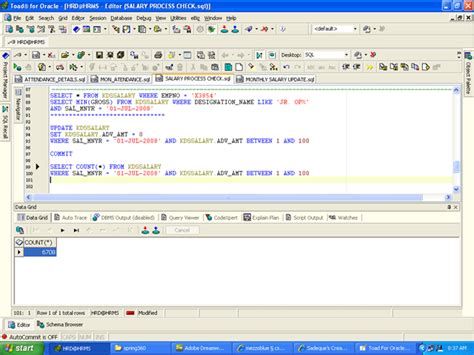หนาตาโปรแกรม TOAD for Oracle naiwaen DebuggingSoft