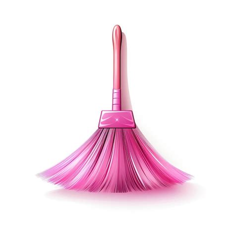 Premium Vector Pink Color Broom Flat Vector White Background Isolated Hi