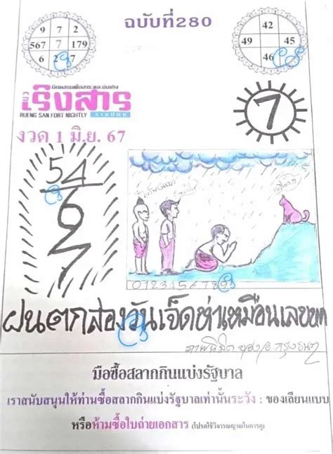 เลขเด็ด อ เต๋า แม่ตะเคียนให้โชค เริงสาร ภาพปริศนา งวด 1 มิถุนายน 2567