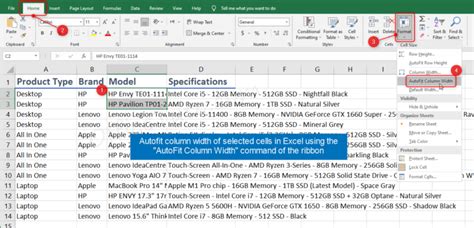 How To Change The Columns Width And Rows Height In Excel OfficeTuto