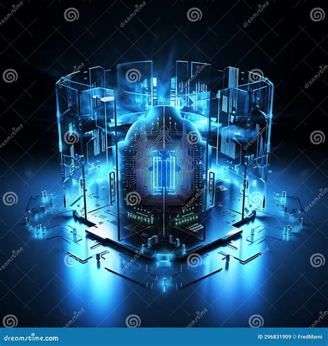 A Blue Glowing Circuit Board Stock Illustration Illustration Of Currents Light 296831909