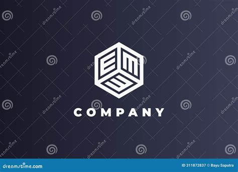 Hexagon Letter C Logo Icon Design In Line Art Style Cartoon Vector
