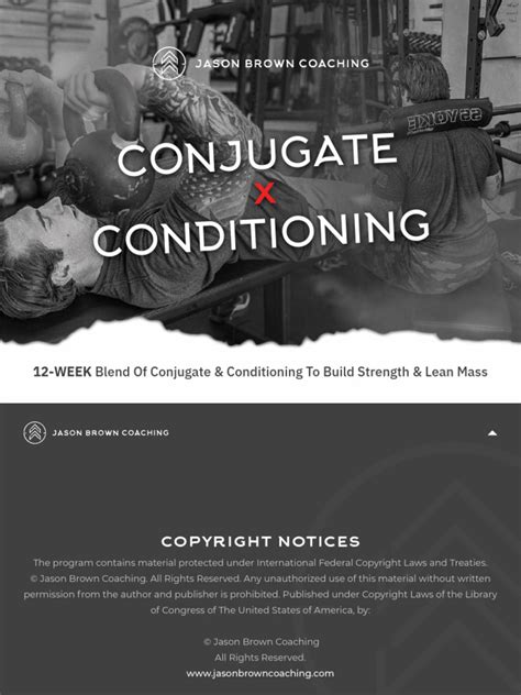 Conjugate X Conditioning Jason Brown Pdf Kettlebell Physical