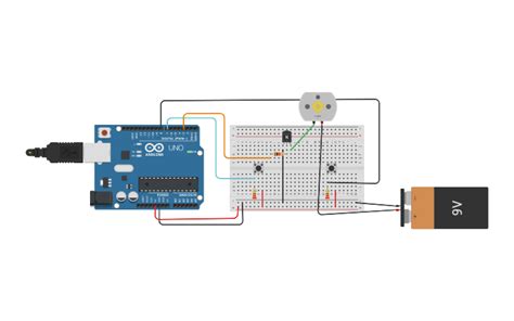 Circuit Design Motor Cc Con Pulsadores Tinkercad