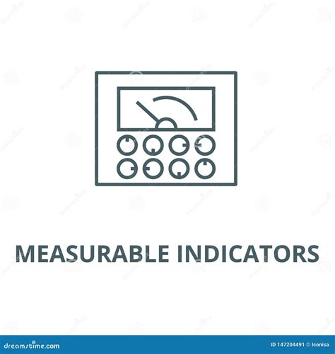 Measurable Indicators Gauge Vector Line Icon Linear Concept Outline Sign Symbol Stock Vector