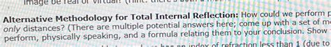 Solved Alternative Methodology For Total Internal