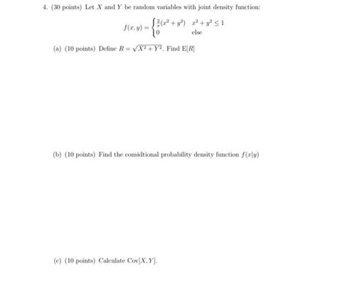 solved 4 30 points let x and y be random variables with