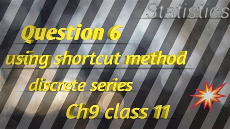Calculate Mean Using Shortcut Method Statistics Class 11 Ch9 Kfu Youtube