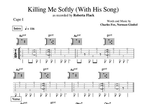Killing Me Softly Fingerstyle Tab And Chords Roberta Flack