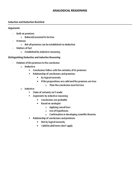 Analogical Reasoning Induction And Deduction Revisited Arguments Pdf Argument Deductive