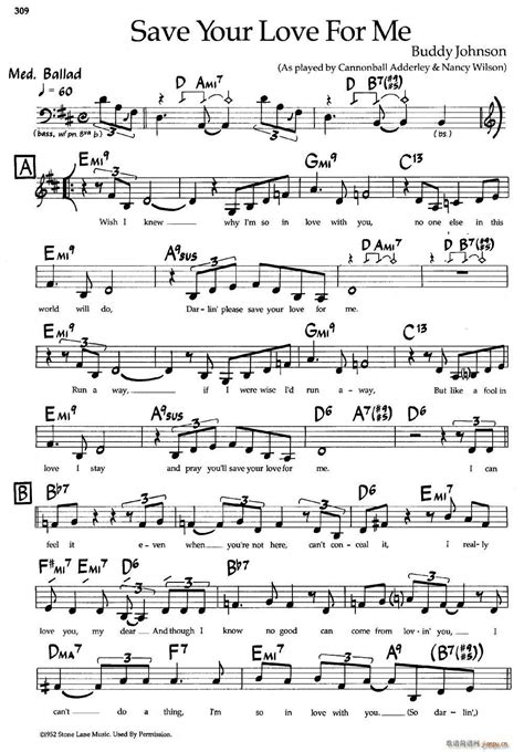 Save Your Love For Me（爵士钢琴曲） 歌谱简谱网
