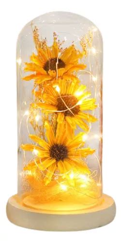 Regalo De Girasol Flor Eterna Luz Led MercadoLibre