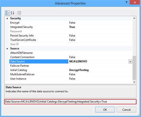 Sql Server What Is The Connection String For This Database Stack