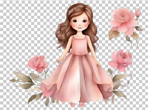Premium Psd Cute 3d Princes Woman Bride Water Color