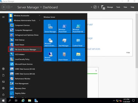 windows server 2019 file server resource manager installation and