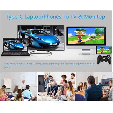 Qtech รับประกัน 1 ปี 2 In 1 อะแดปเตอร์ สายต่อจอ Type C To Hdmi Vga ฉาย จอภาพ Type C To Vga