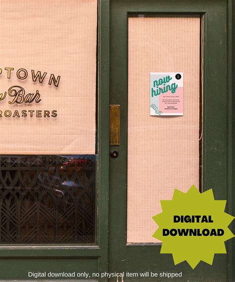 Hiring Sign Template Boho Style Editable Custom Poster For Job