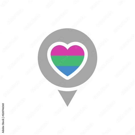 Symbol Pin Map With Polysexual Flag Stock Vector Adobe Stock