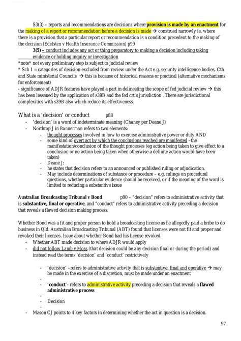 Final Exam Notes Case Summaries Notes Etc Jurd7160 Administrative