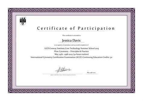 Flow Cytometry Certificate Jessica Davis Pdf