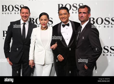 Hong Kong Actor Chow Yun Fat Second Right And His Wife Jasmine Tan