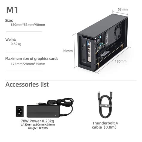 Mini Egpu Thunderbolt 3 4 Box External Graphics Card Support Notebo Minixpc