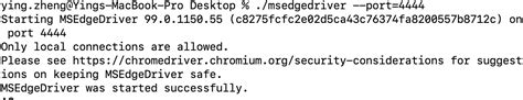 Web Integration Test Edge Unable To Start Edge WebDriver Session For Flutter For Web