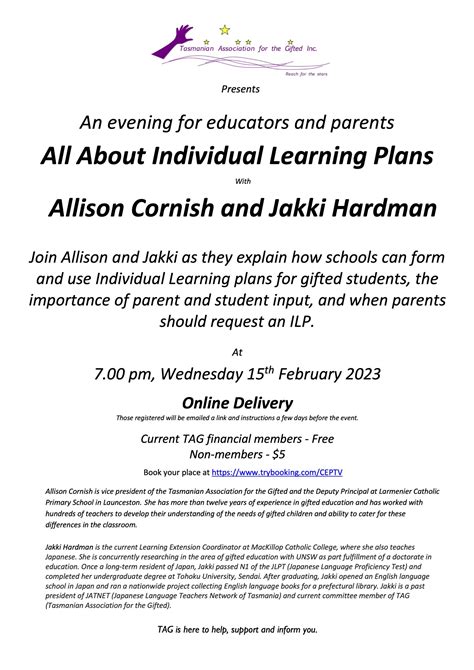 All About Individual Learning Plans Tasmanian Association For The Ted