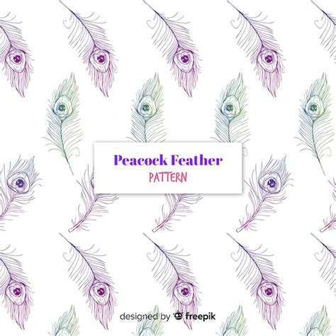 Free Vector Lovely Peacock Feather Pattern