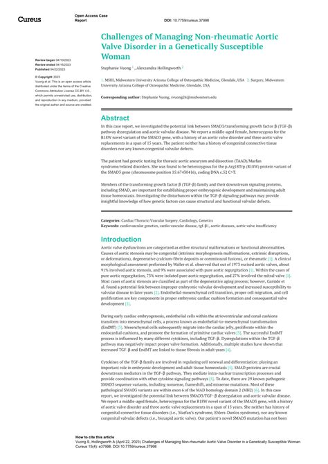 Pdf Challenges Of Managing Non Rheumatic Aortic Valve Disorder In A