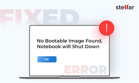 No Bootable Image Found Notebook Will Shut Down Error Fixed