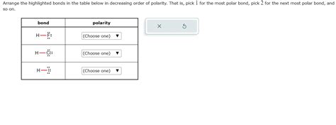 Solved Arrange The Highlighted Bonds In The Table Below In