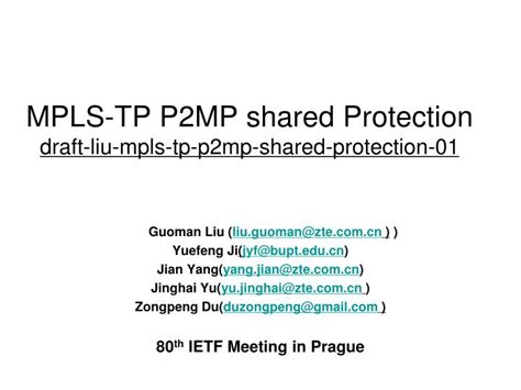 Ppt Mpls Tp P2mp Shared Protection Draft Liu Mpls Tp P2mp Shared