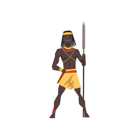 Premium Vector Black Native Man Of African Tribe Weraing Loincloth