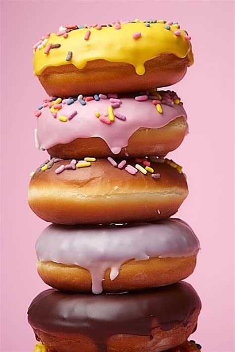 Donuts In Different Shapes And Colors On Pink Background Wallpaper Image For Free Download Pngtree