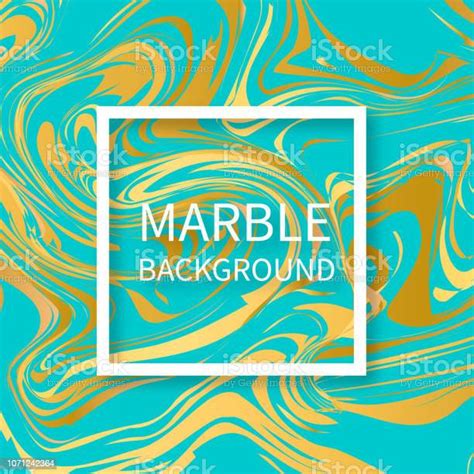 민트 그린과 골드 대리석 질감 배경 액체 효과 배경 막입니다 손의 모조품 아크릴 그림 그려 마블 표면 벡터 일러스트입니다 곡선에 대한 스톡 벡터 아트 및 기타 이미지