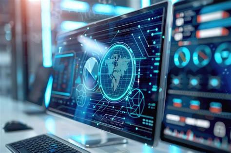 Premium Photo A Modern Office Desk Setup With Computer Monitor And Keyboard Perfect For