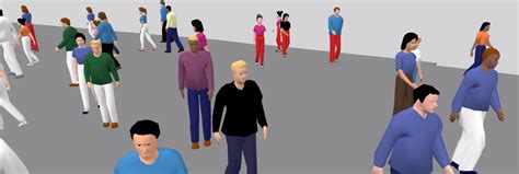 From Micro To Macro In A Large Scale Simulation Of Pedestrians