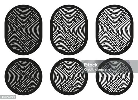 지문 인식 기호 아이콘이 평면 스타일로 설정되어 있습니다 보안 인증 흰색에 고립된 벡터 일러스트 레이 션 발자국에 대한 스톡 벡터 아트 및 기타 이미지 Istock