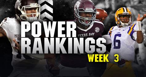 Sec Power Rankings Week 3