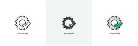 Execution Icon Line Solid And Filled Outline Colorful Version