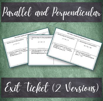 Parallel And Perpendicular Lines Exit Ticket 8 Editable Questions