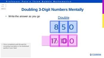 Doubling Halving Digit Numbers Mentally Ppt Think Bubble Mathematics