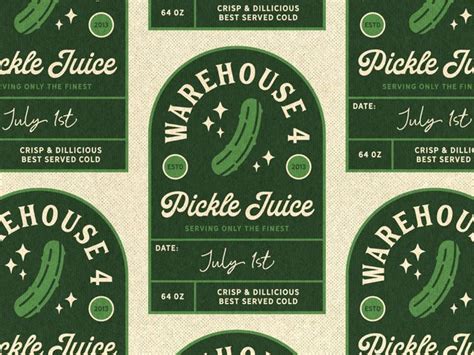 warehouse 4 coffee pickle juice label design