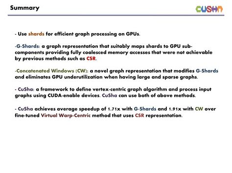 Ppt Cusha Vertex Centric Graph Processing On Gpus Powerpoint
